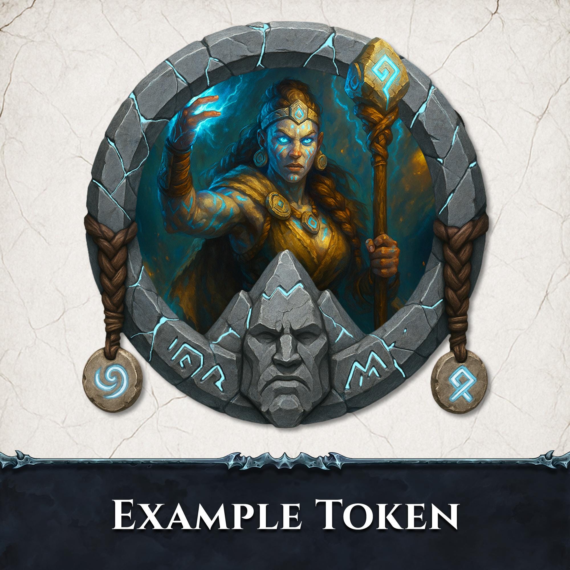 Mountain Frame Token Border: D&D Stonefolk Character Portrait, VTT RPG ...
