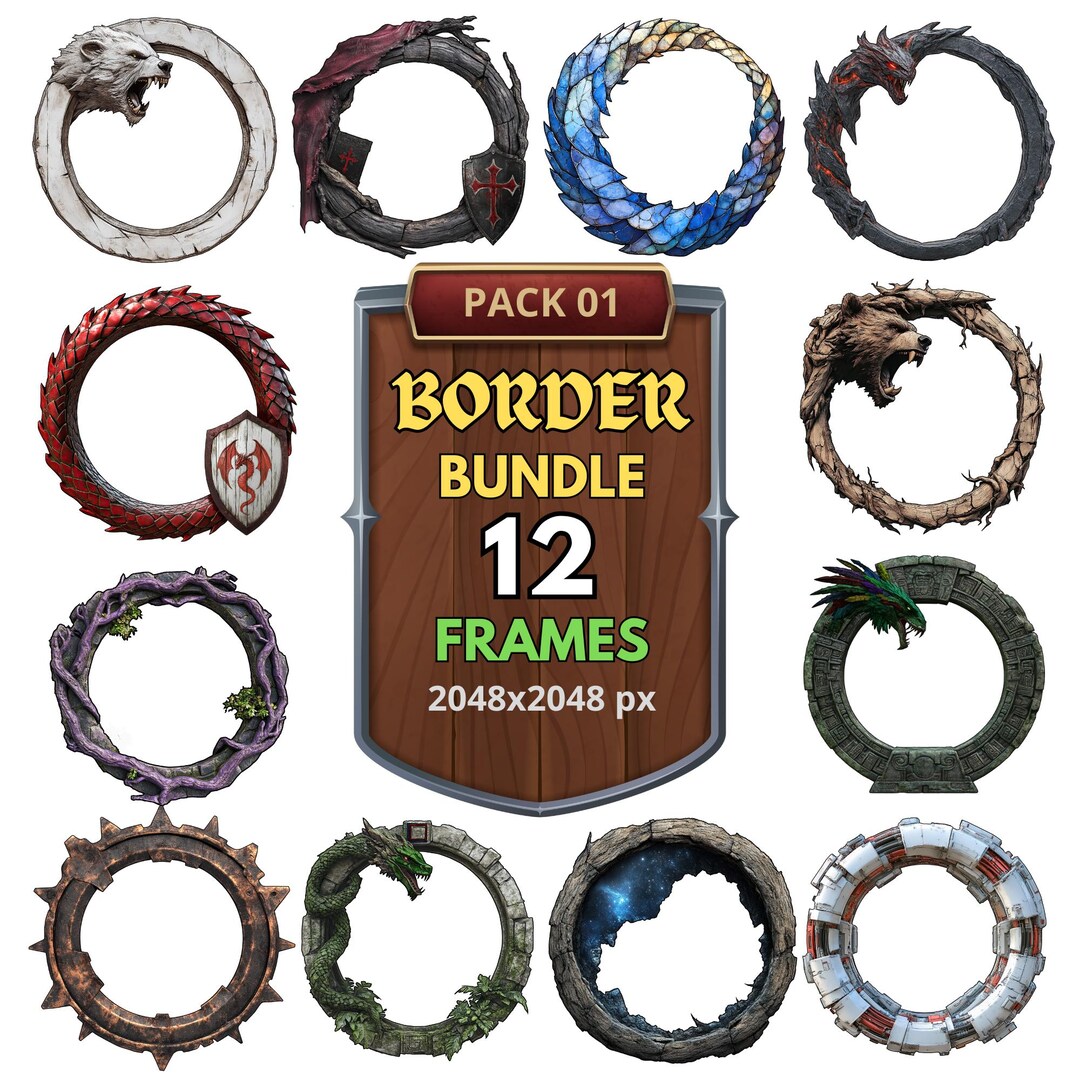 Dnd Border Bundle 12 Token Frames for Tabletop Dungeons and Dragons RPG ...