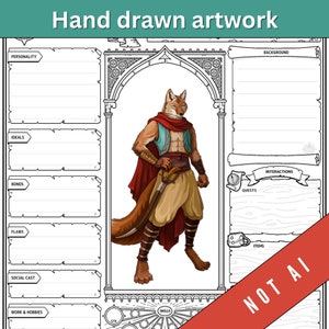 Dnd 5e Fillable NPC Character Sheet: Foxfolk Edition PDF Compatible ...
