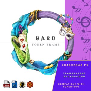 D&D Bard Token Border for Dungeons and Dragons Tabletop RPG Roll20 VTT ...