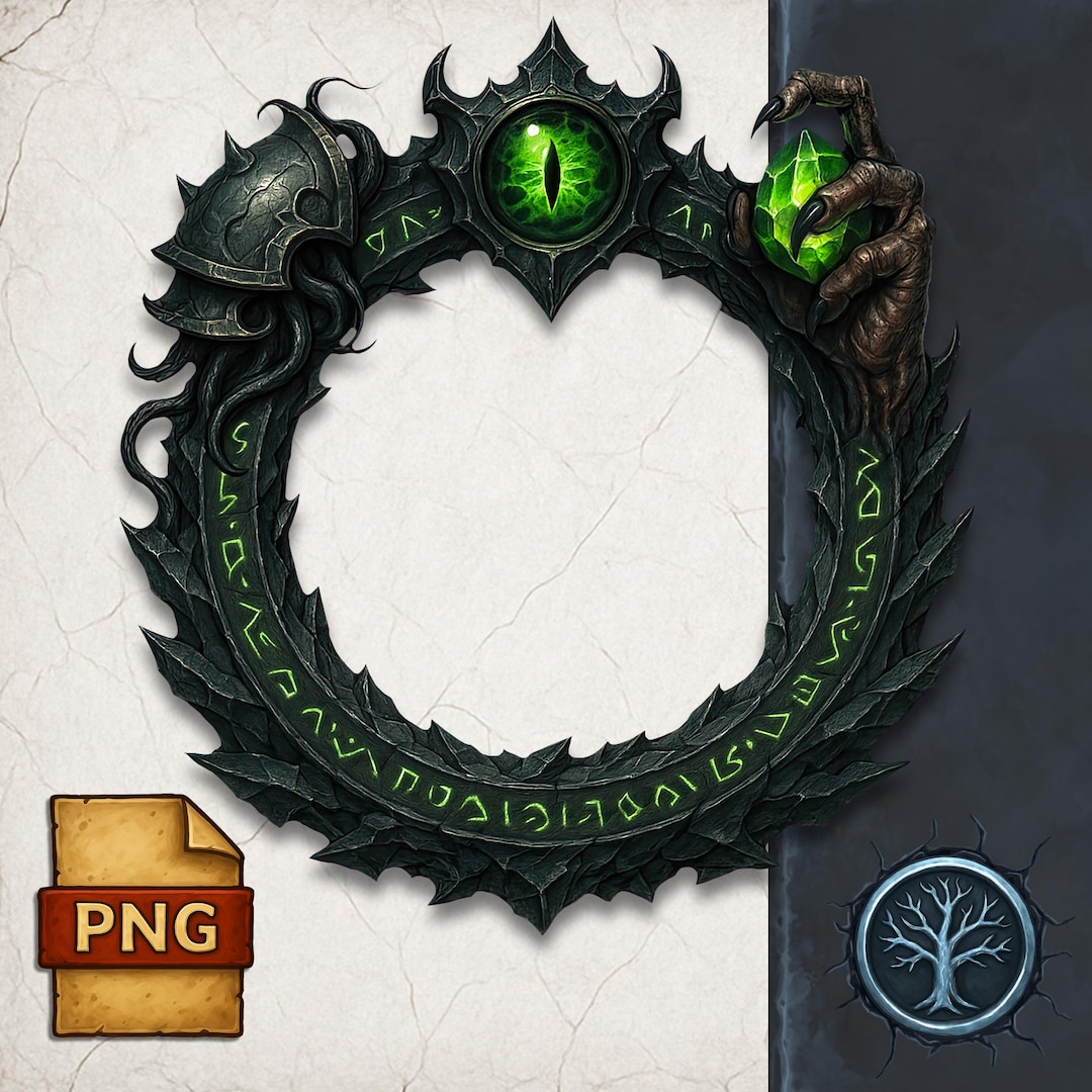 Warlock Token Border Demonic Eldritch Frame for D&D Character Portraits ...