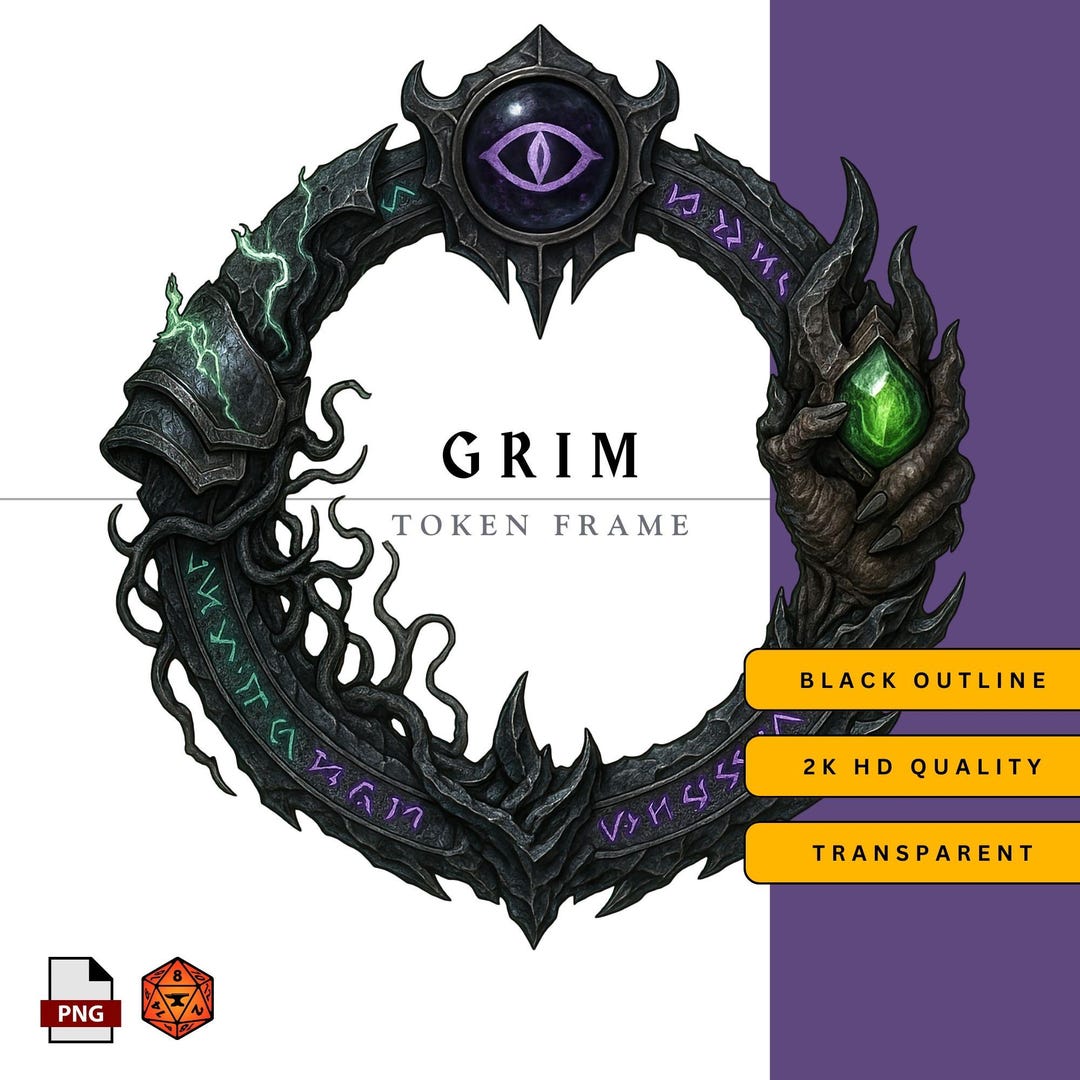 D&D Warlock Class Token Border for Dungeons and Dragons Tabletop RPG ...