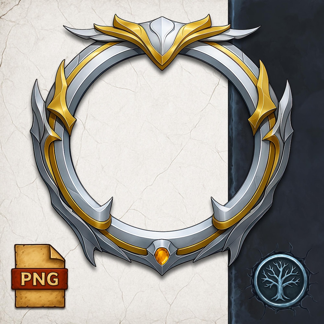 Paladin Token Border: Gold & Silver Frame (PNG) - Etsy