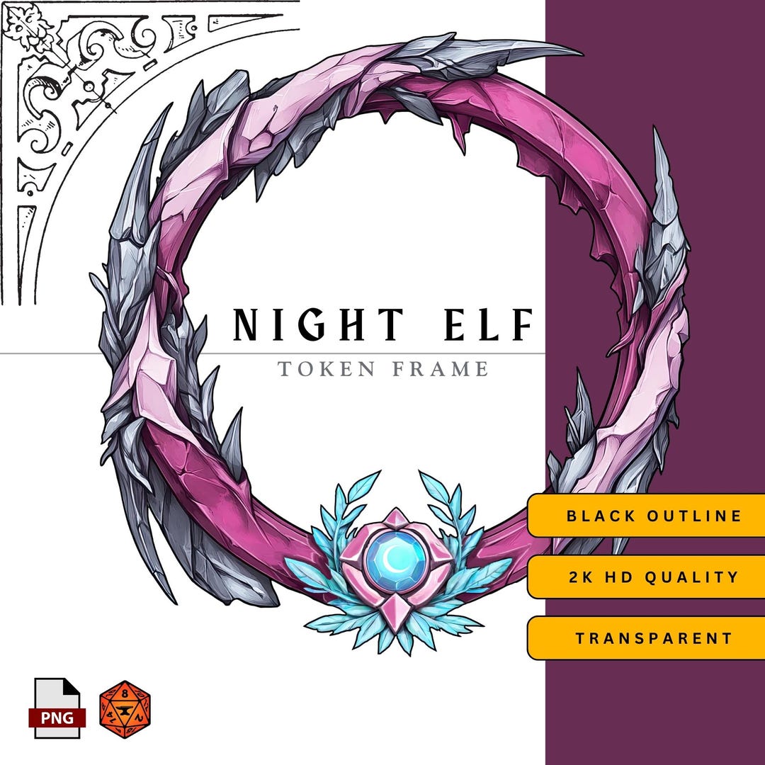 Dnd Night Elf Token Border for Dungeons and Dragons Tabletop RPG Roll20 ...