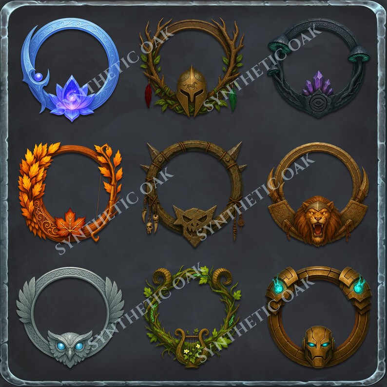 Dnd Race Token Borders: VTT Character Portrait Frames (PNG Digital ...