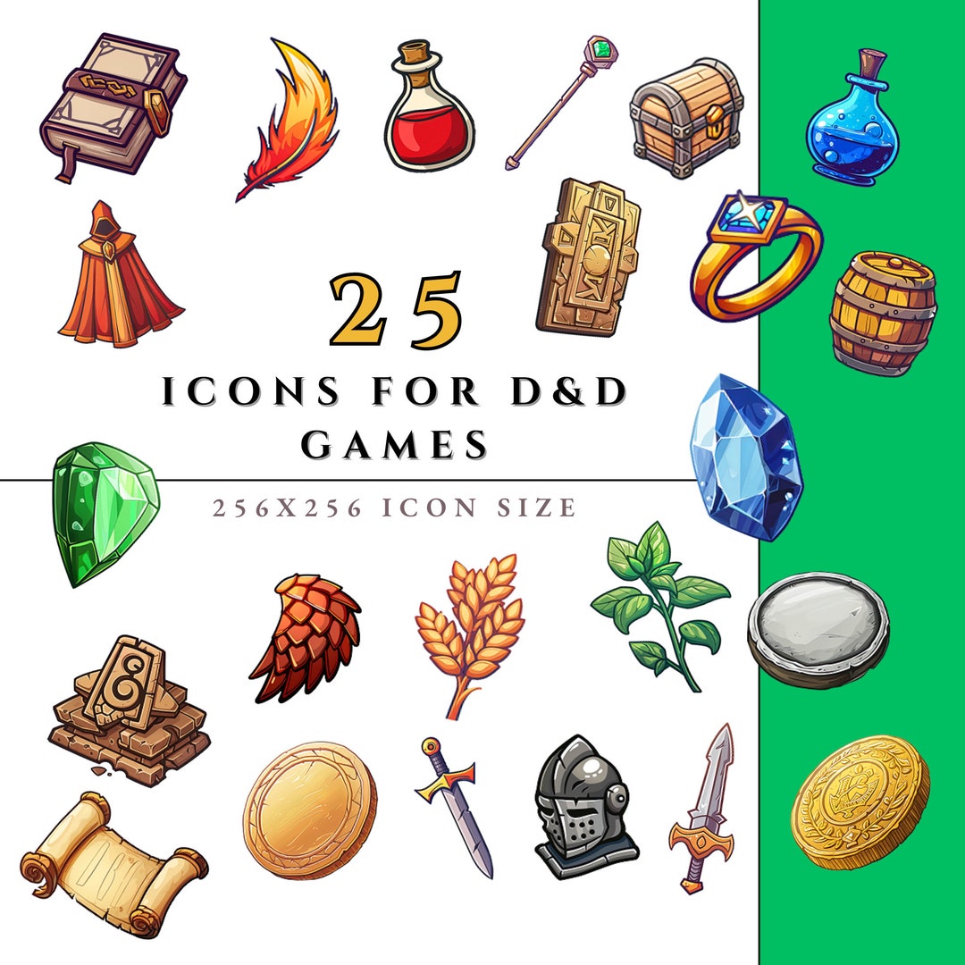 D&D Game Icons 256x256 Size Png for Tabletop VTT Foundry 2D RPG Art ...