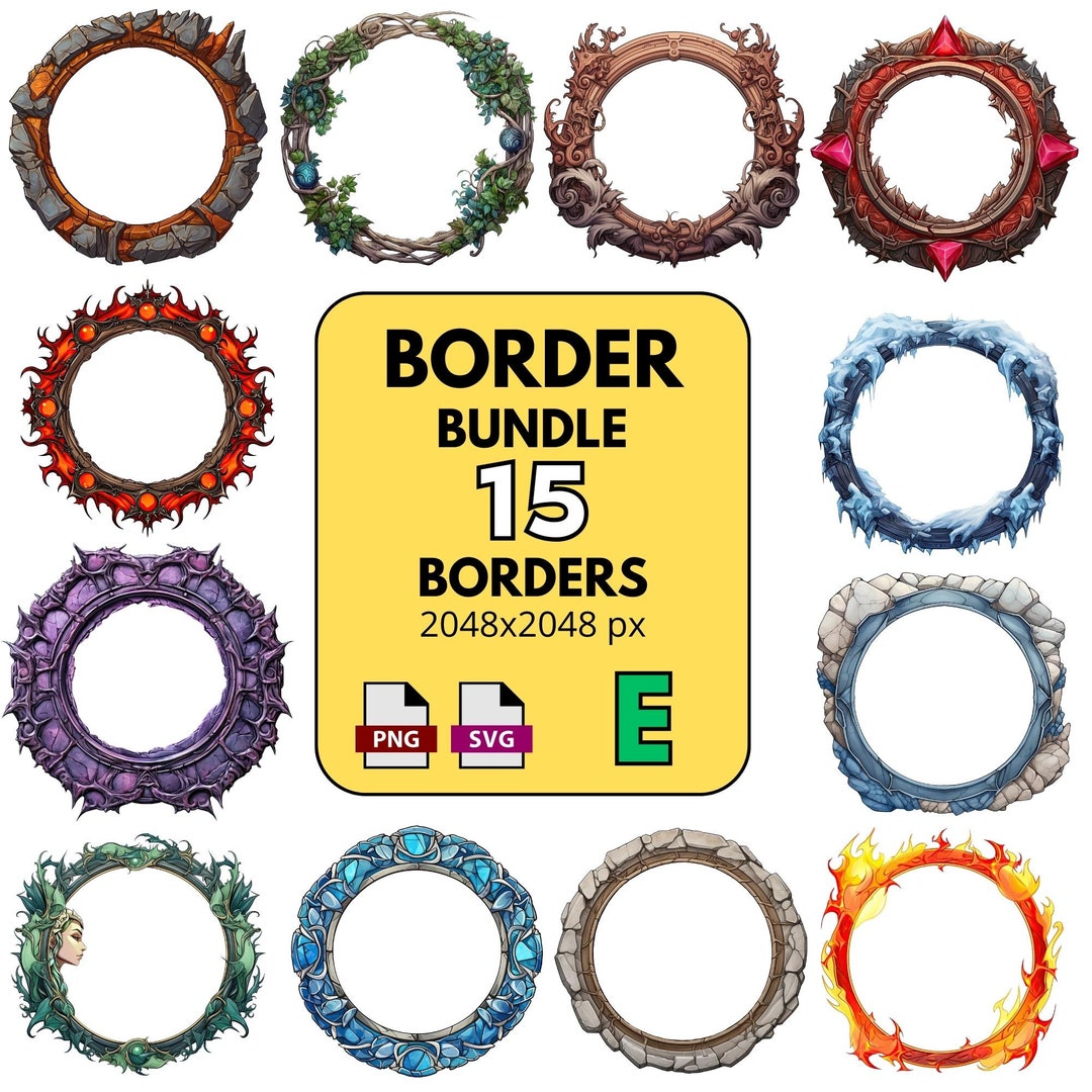 D&D Border Bundle 15 Token Borders for Tabletop Dungeons and Dragons ...