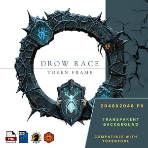 D&D Drow Race Token Border for Dungeons and Dragons Tabletop RPG Roll20 VTT Foundry and Dnd Dark ...