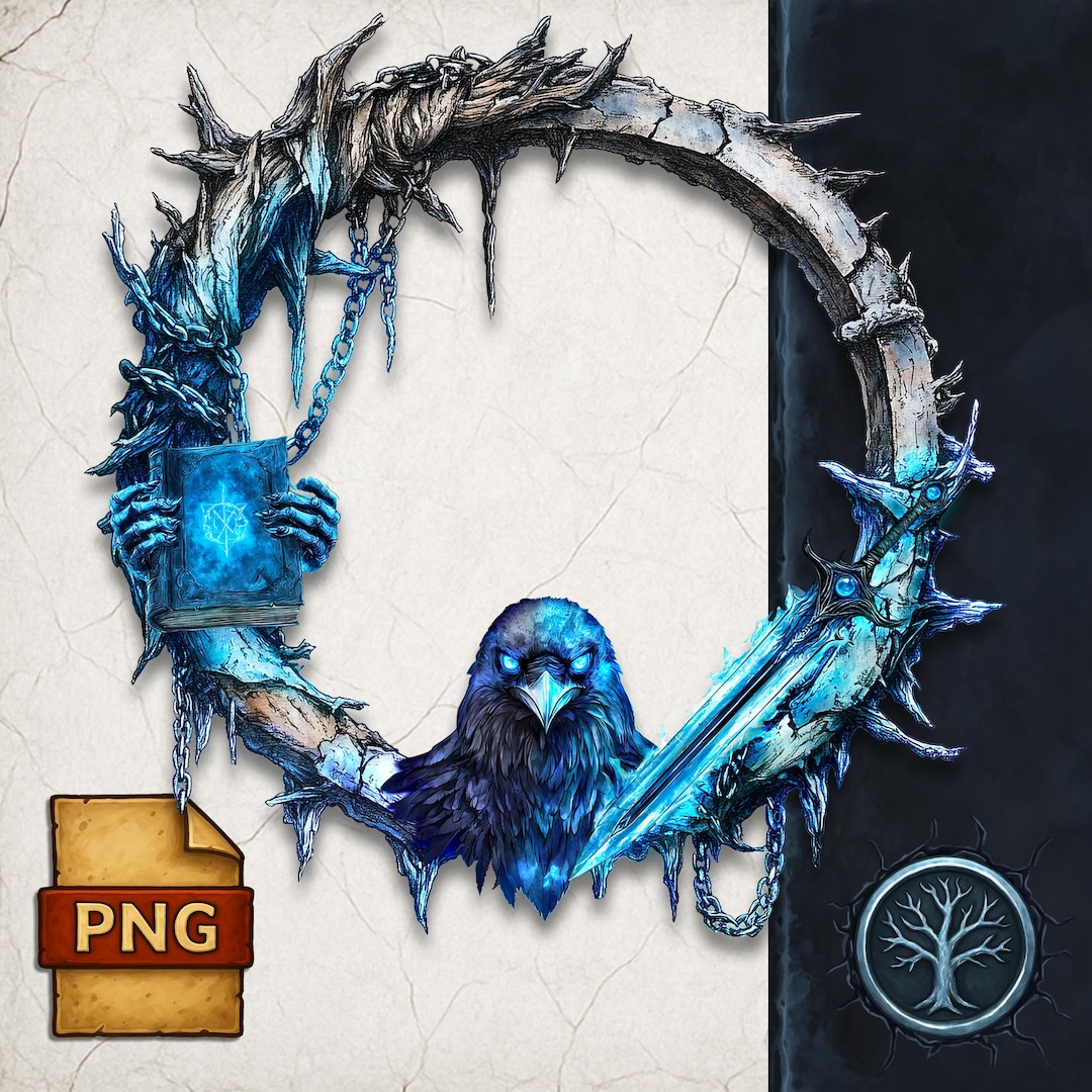 Hexblade Warlock Token Frame: Raven Witch Dnd Border (PNG, PSD) - Etsy
