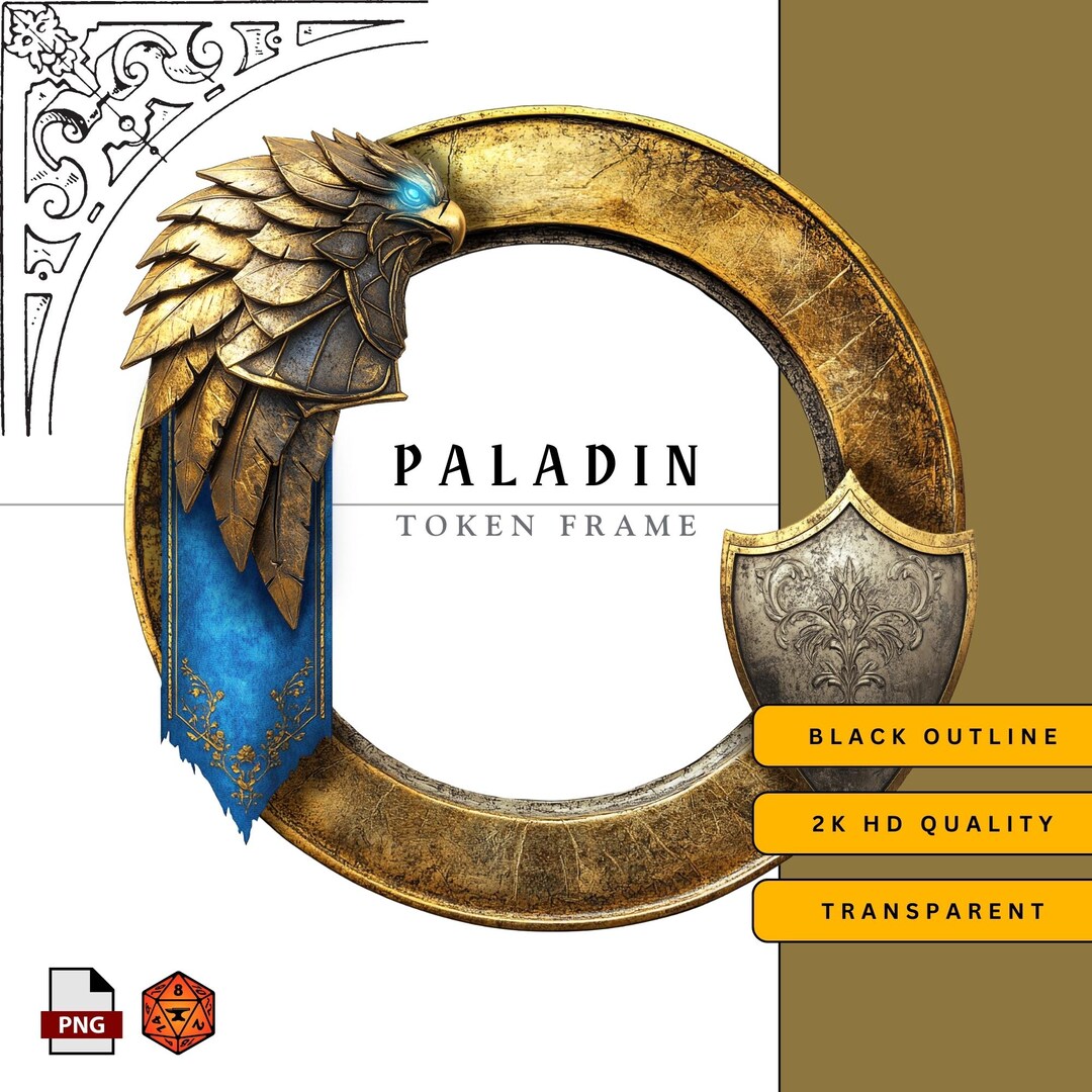 D&D Paladin Golden Eagle Token Border for Dungeons and Dragons Tabletop ...