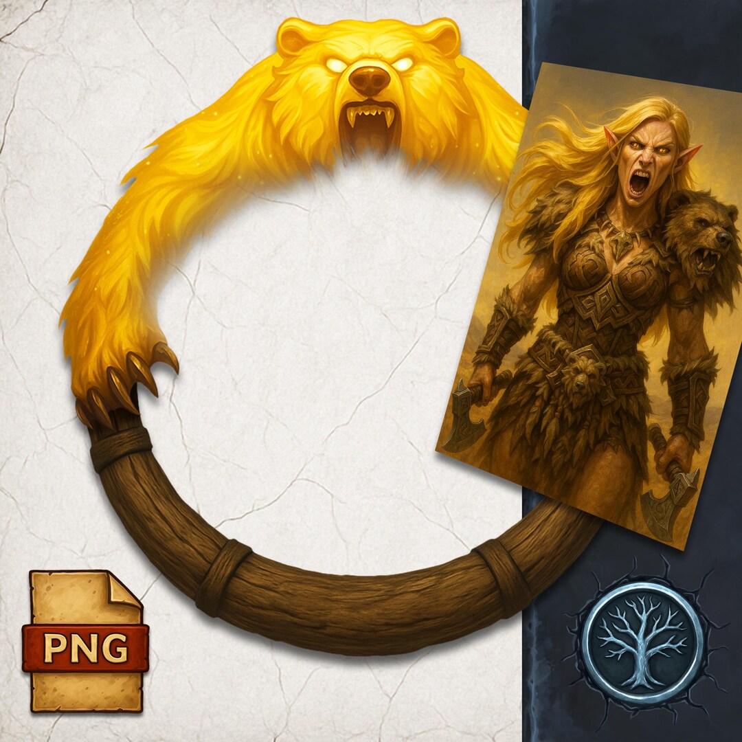 Bear Barbarian Token Border – Fantasy RPG Frame for Character Portraits ...
