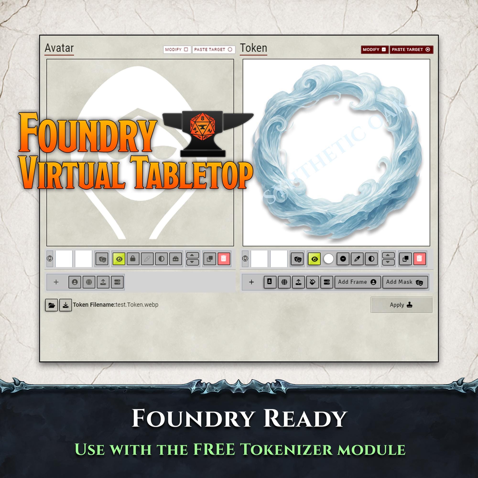 Air Elemental Token Border for Dnd Character Portraits (PNG Files ...