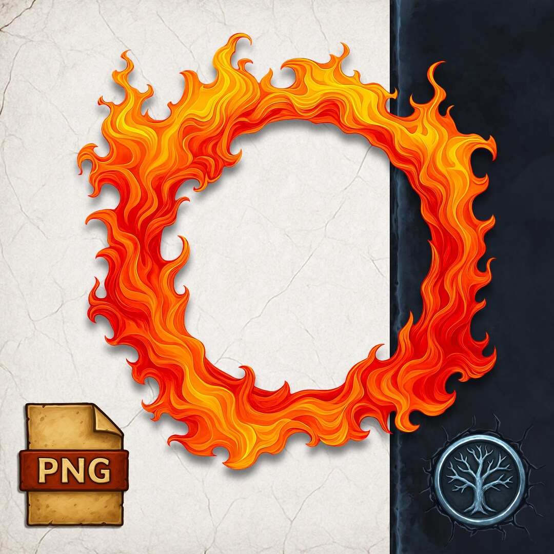 Fire Token Border: Dungeons and Dragons RPG Frame (PNG) - Etsy