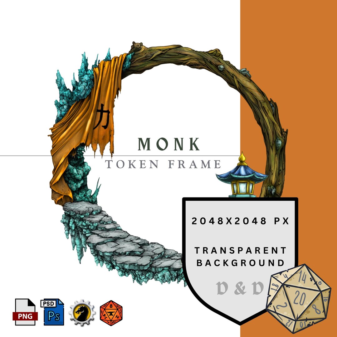 Monk Class Token Border for Dungeons and Dragons Tabletop D&D RPG ...