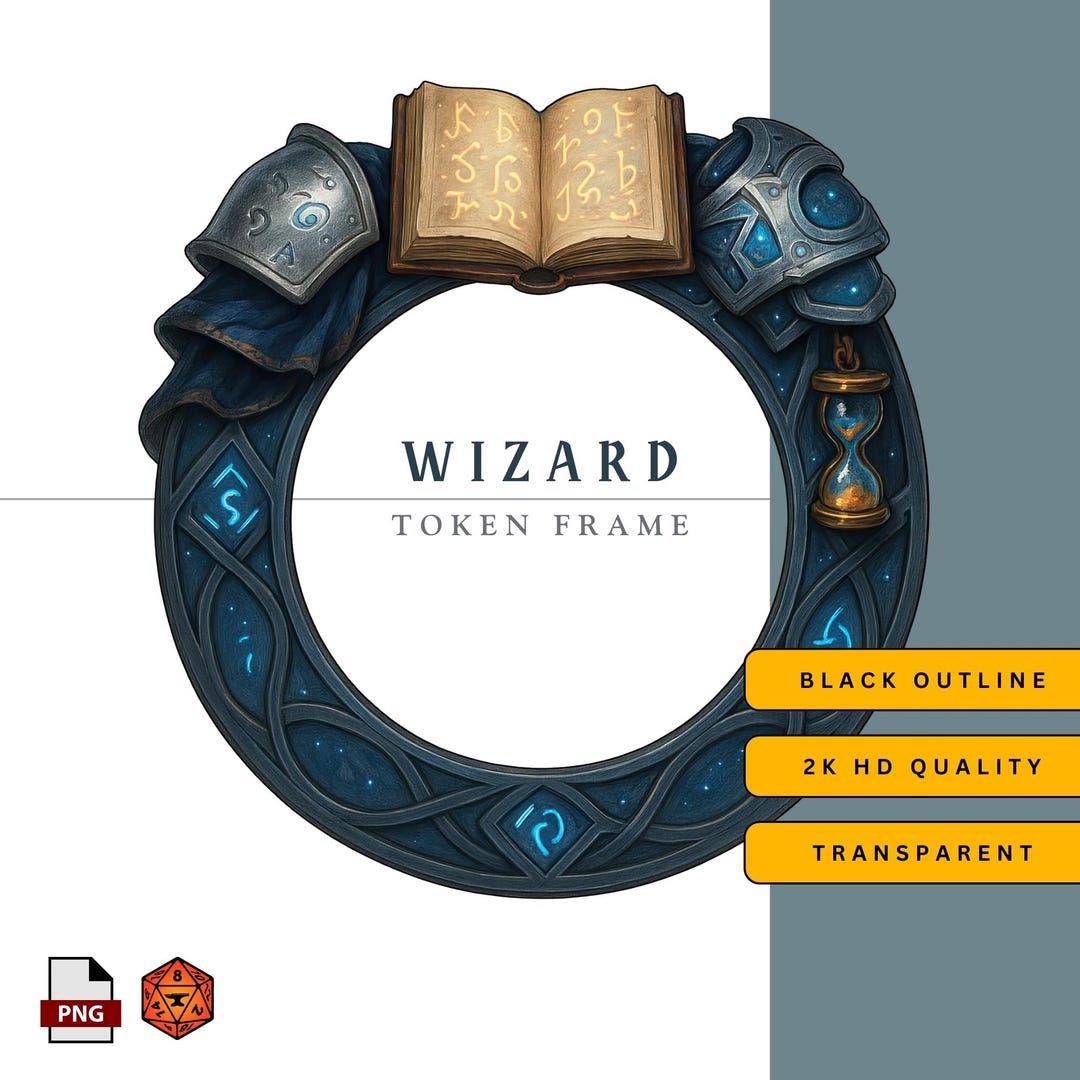D&D Wizard Token Border for Dungeons and Dragons Tabletop RPG Roll20 ...