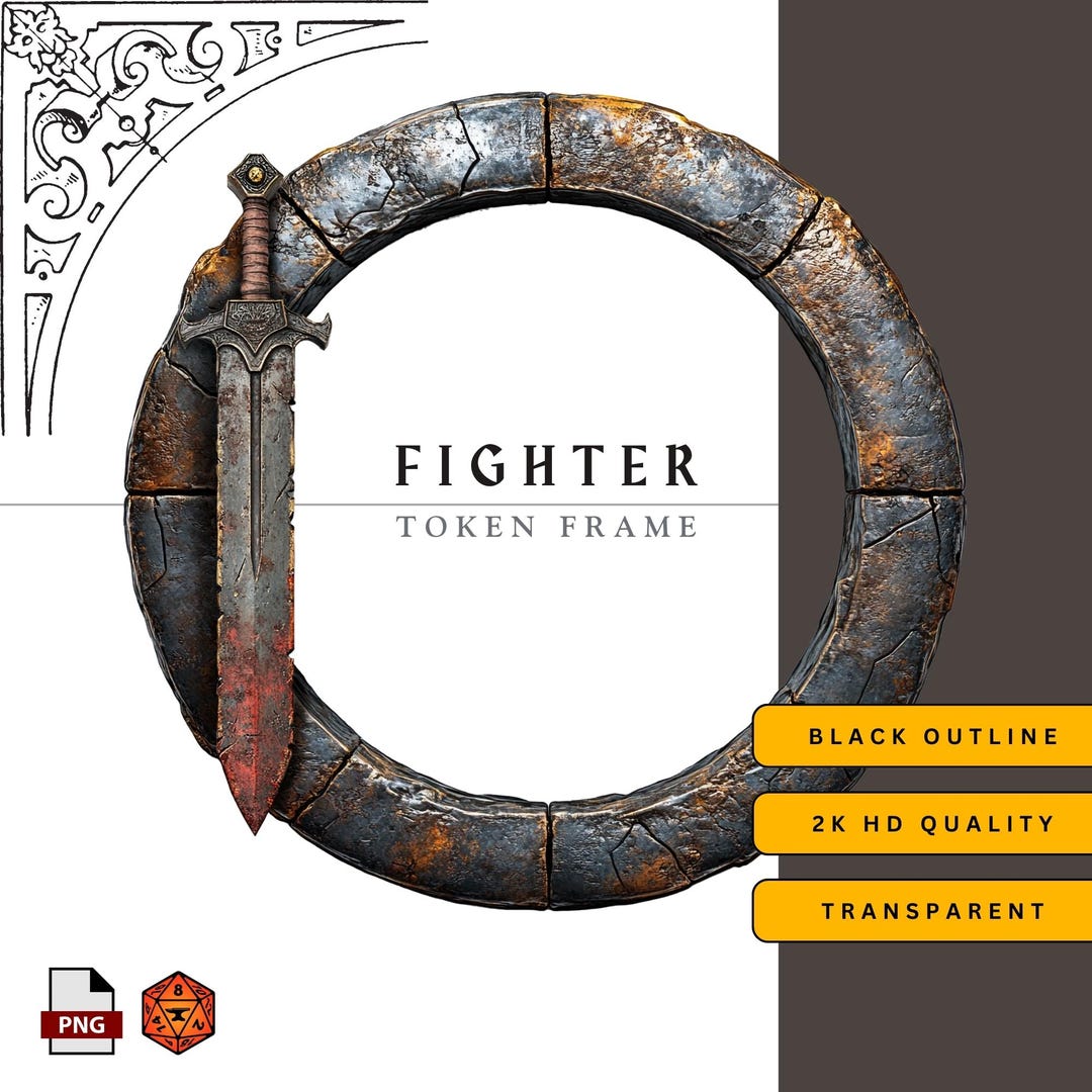 Dnd Fighter Border for Dungeons and Dragons Tabletop RPG Roll20 VTT ...