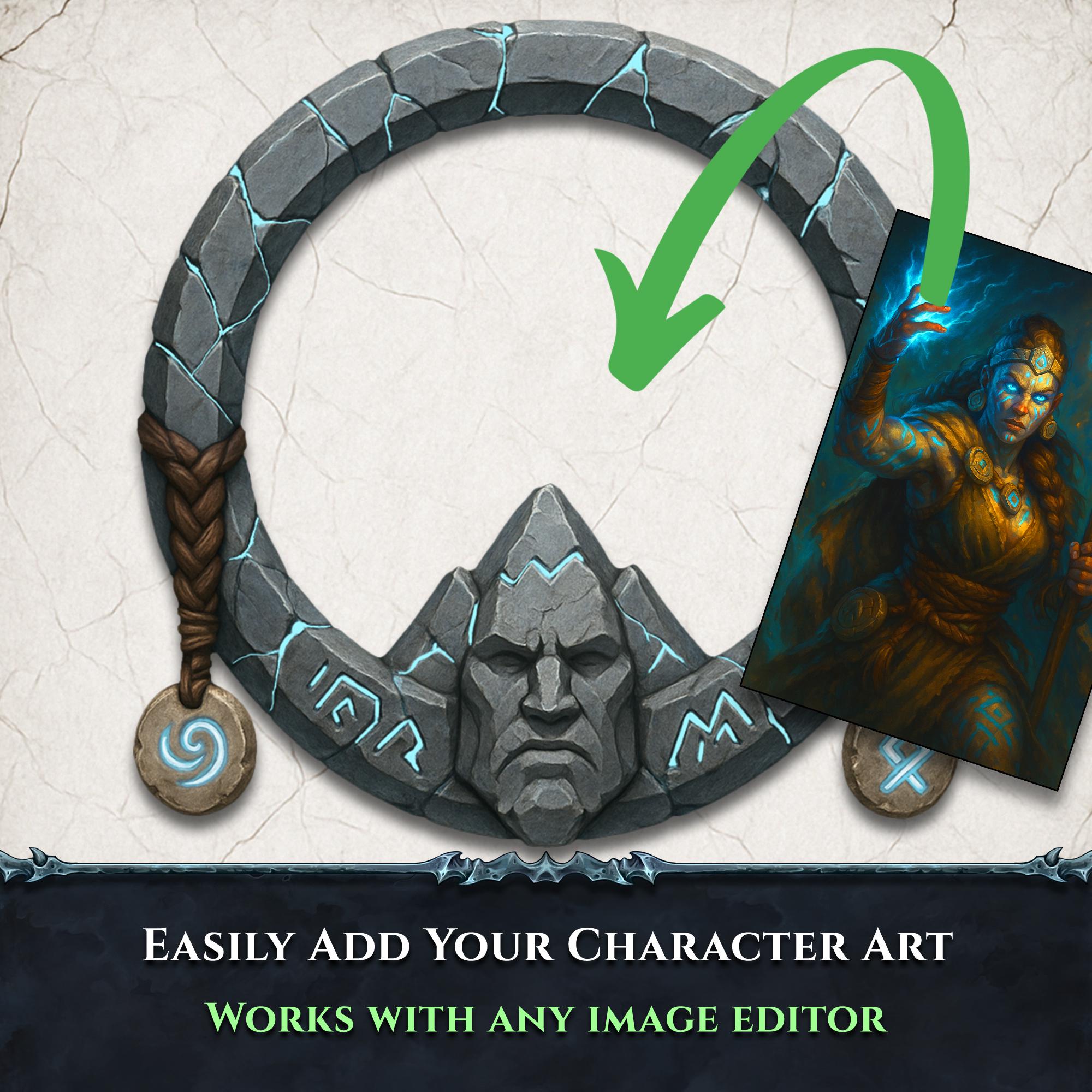Mountain Frame Token Border: D&D Stonefolk Character Portrait, VTT RPG ...