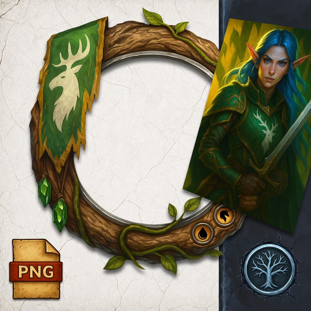 Druid Token Border: Nature Forest Frame for VTT RPG (PNG Files - Etsy
