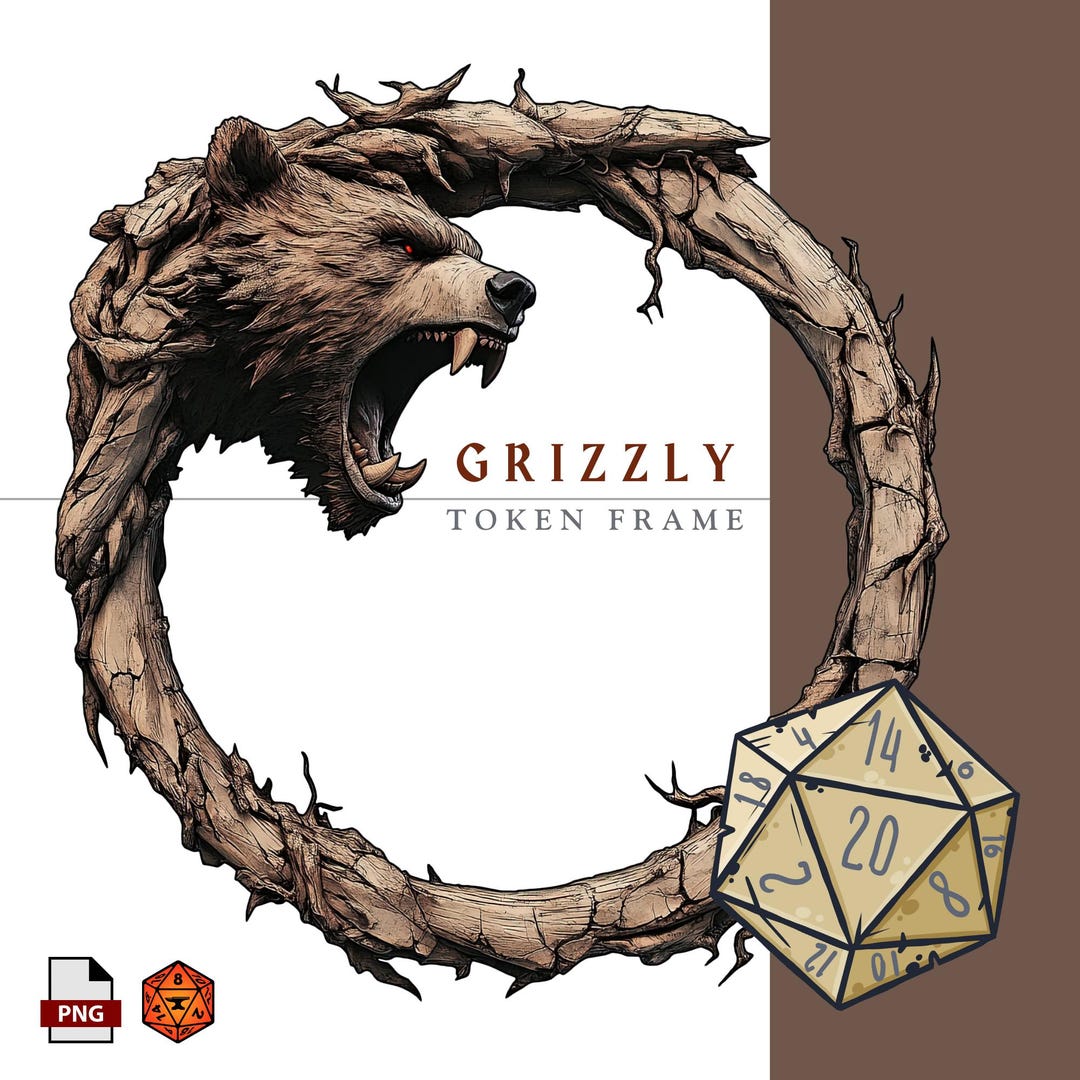 Dnd Grizzly Bear Werebear Token Border for Dungeons and Dragons ...