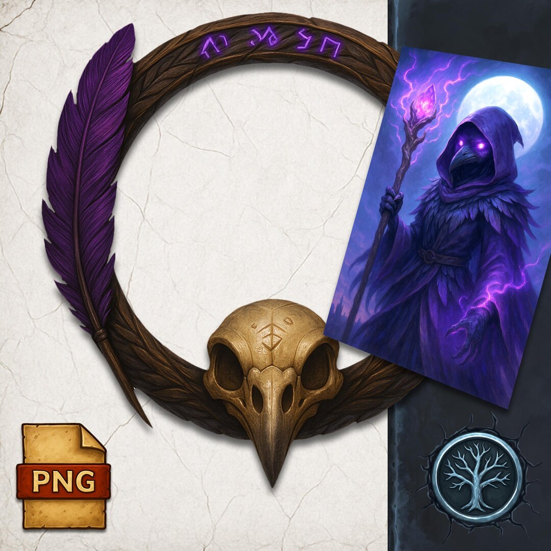 Ravenfolk Token Border: RPG Character Portrait Frame (PNG Files ...