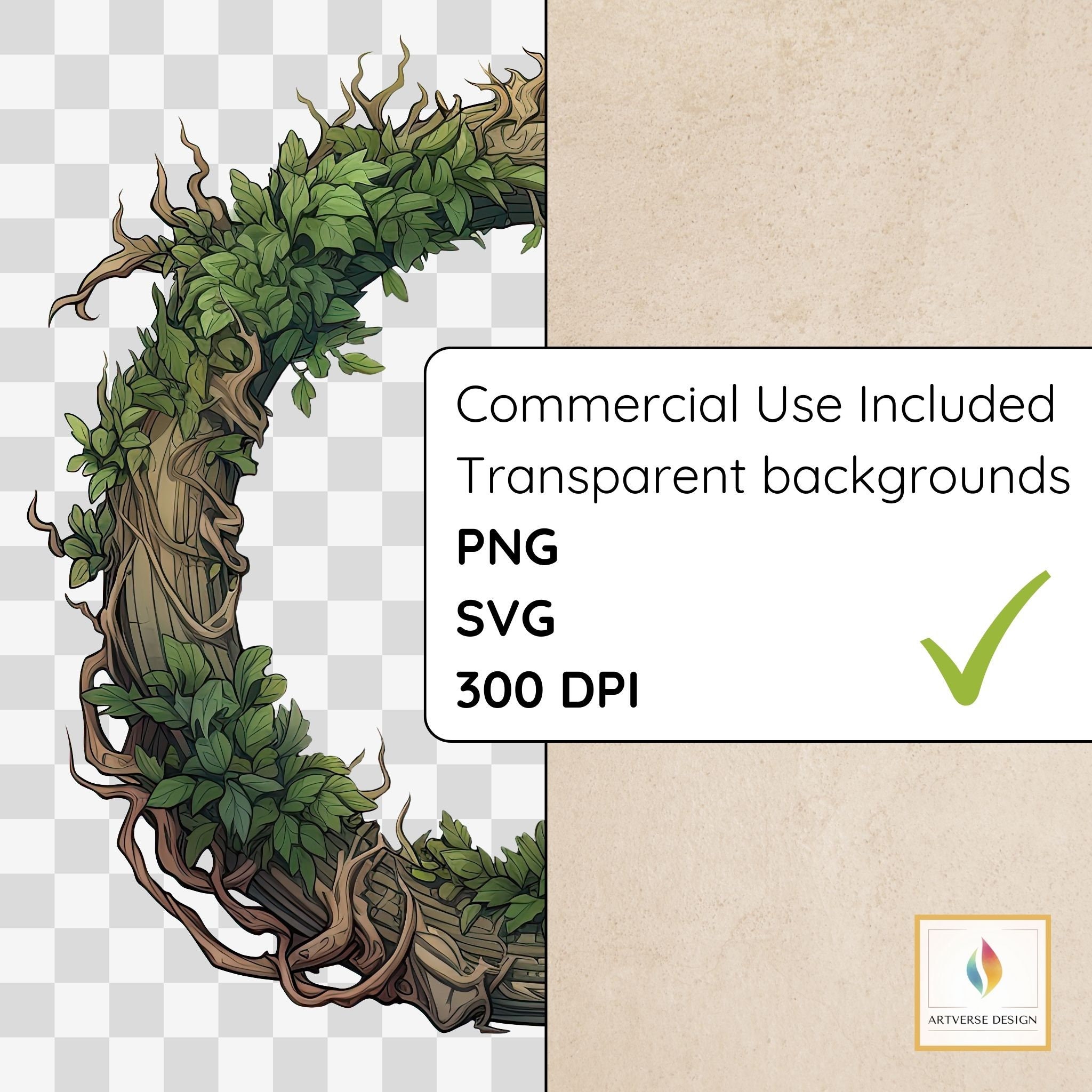 D&D Druid Border Frame Token SVG PNG Dungeons and Dragons - Etsy