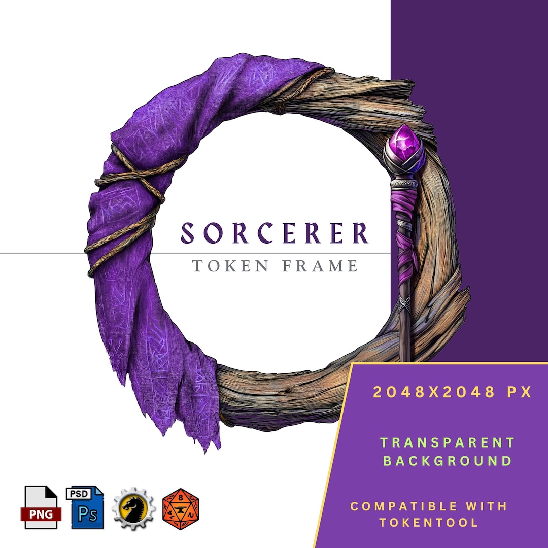 D&D Sorcerer Class Token Border for Dungeons and Dragons Tabletop RPG Roll20 VTT Foundry Dnd ...