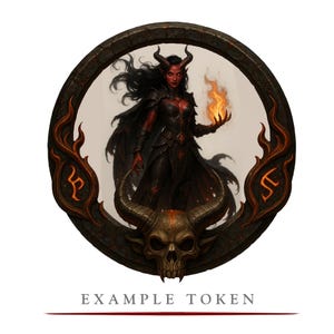 Warlock the Fiend Token Border Subclass Frame for D&D Character ...