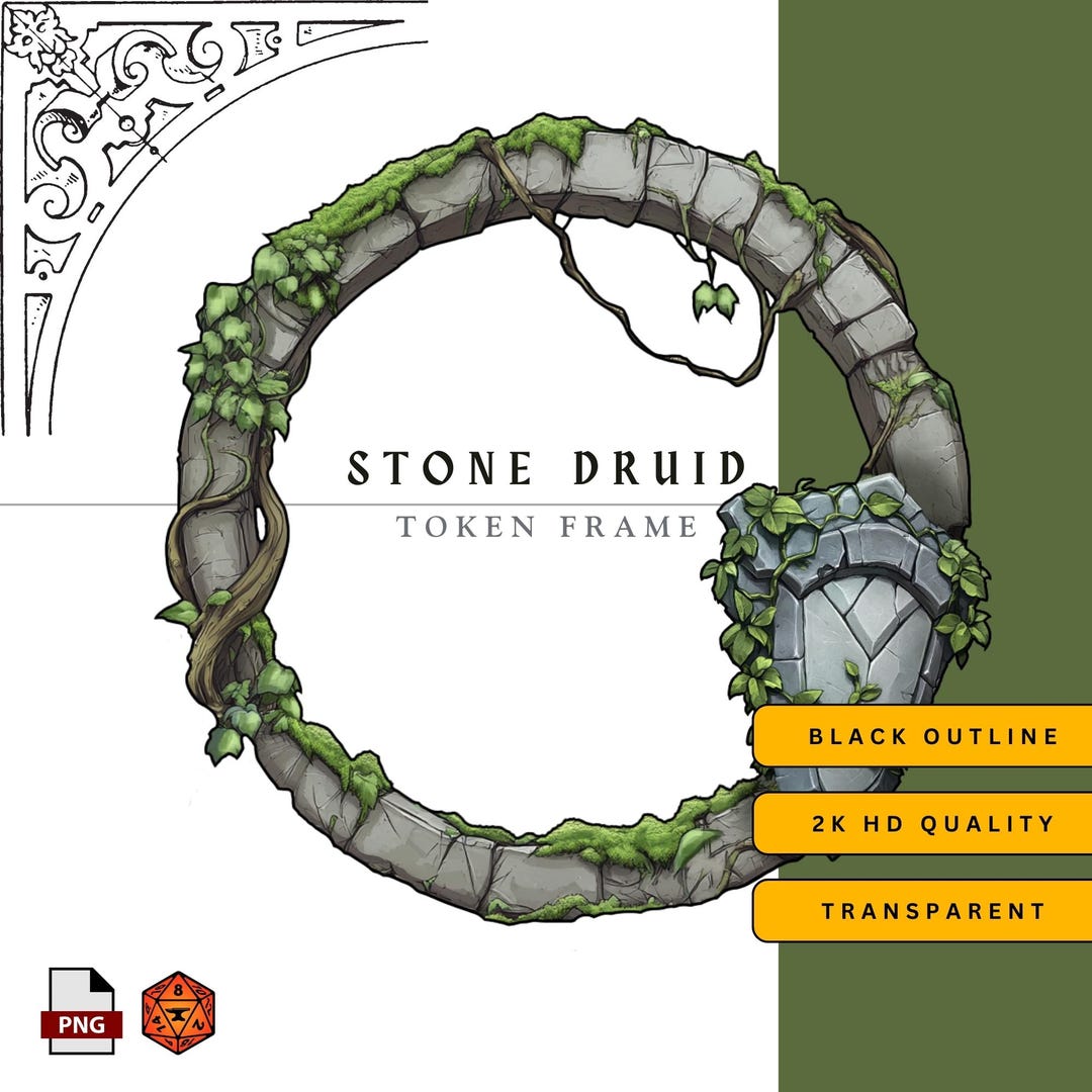 D&D Stone Druid Token Border for Dungeons and Dragons Tabletop RPG ...