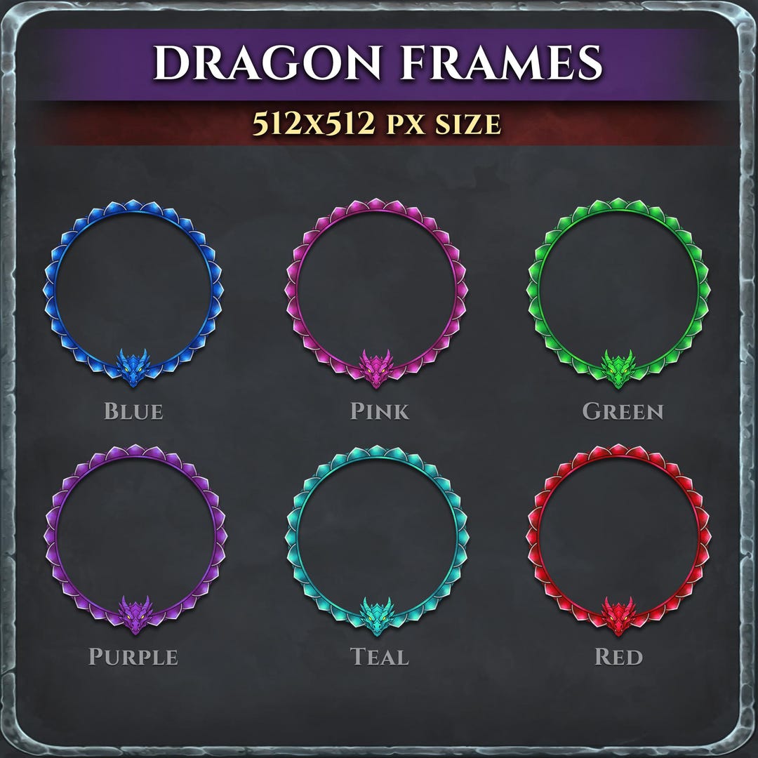 Dragon Token Frames: for Dnd Character Portraits (PNG Files, Digital ...