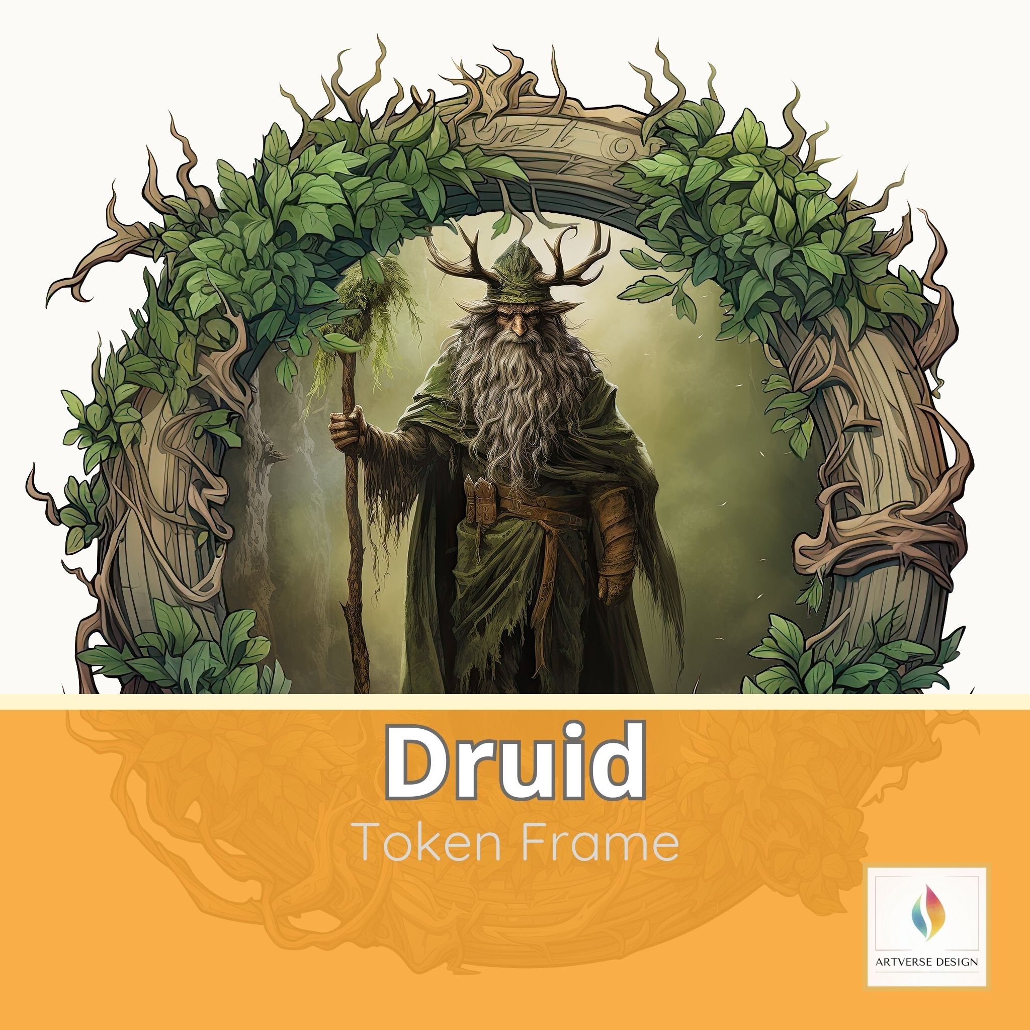 D&D Druid Border Frame Token SVG PNG Dungeons and Dragons - Etsy