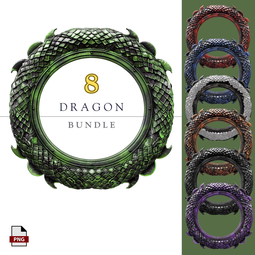 D&D Dragon Borders Bundle 8 Token Frames for Tabletop Dungeons and ...