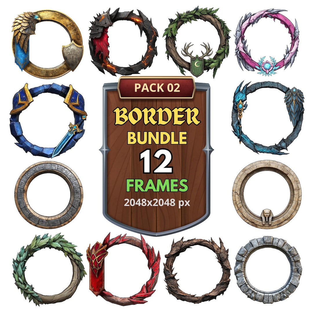 Dnd Border Bundle 12 Token Frames for Tabletop Dungeons and Dragons RPG ...