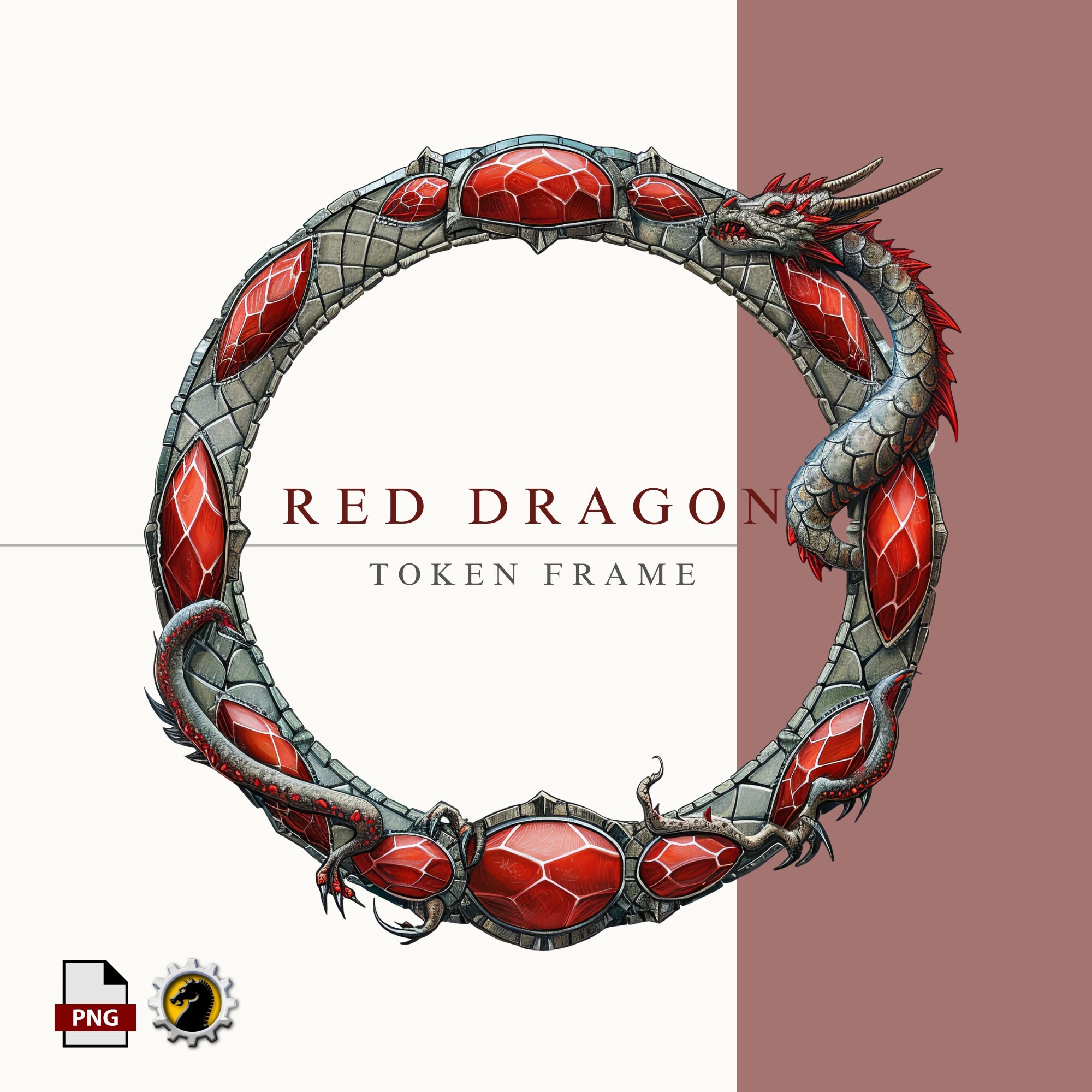 D&D Red Dragon Token Border for Dungeons and Dragons Tabletop RPG Roll20 VTT Foundry and Dnd ...