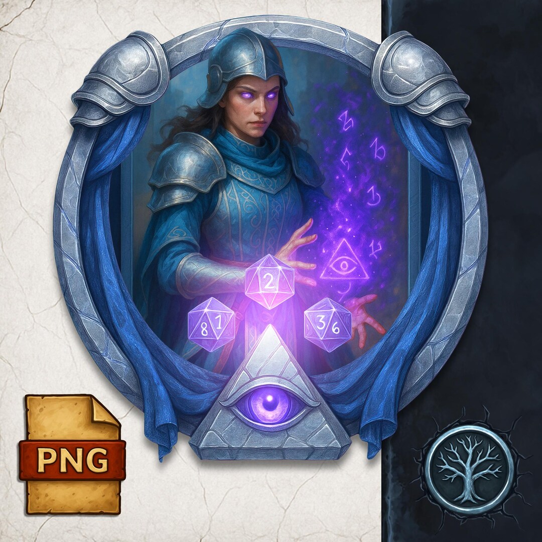 Prophet Mage Token Border: RPG Character Portrait Frame (PNG Files ...
