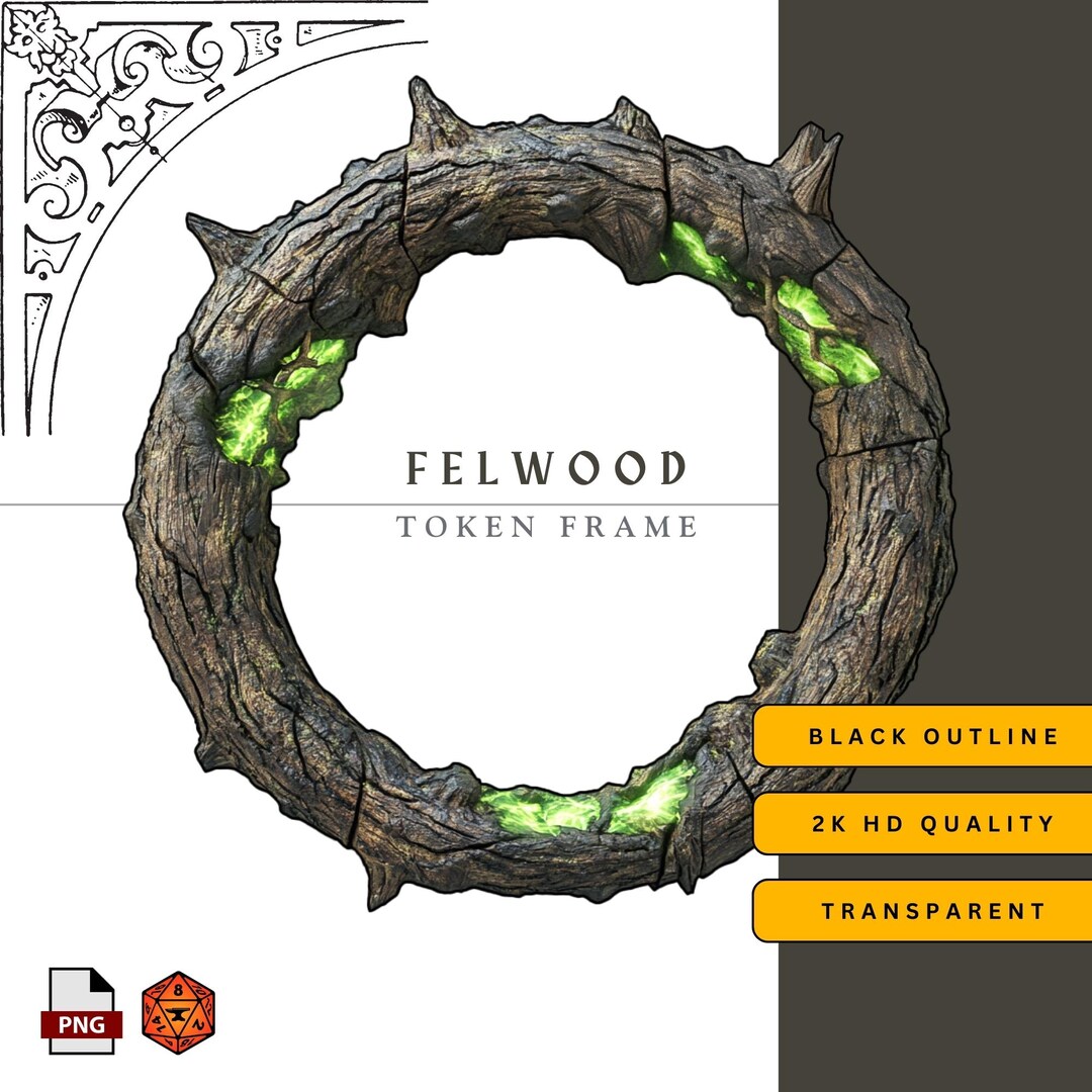 D&D Felwood Token Border for Dungeons and Dragons Tabletop RPG Roll20 VTT Foundry Dnd Character ...