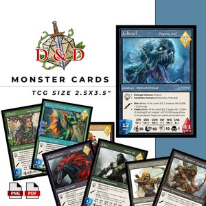 D&D DIY Monster Cards | TCG Sized 2.5x3.5 Dungeons and Dragons 5e ...