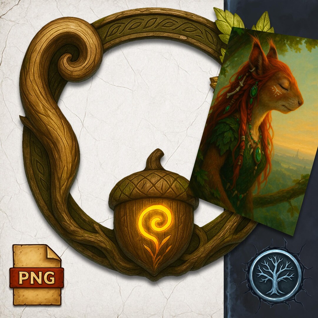 Squirrelfolk Token Border: RPG Character Portrait Frame (PNG Files ...