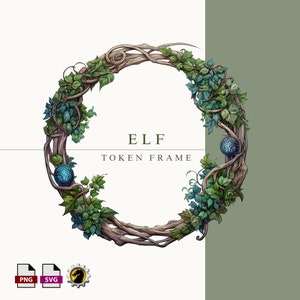 D&D Elven Token Border for Dungeons and Dragons Tabletop RPG Roll20 VTT ...