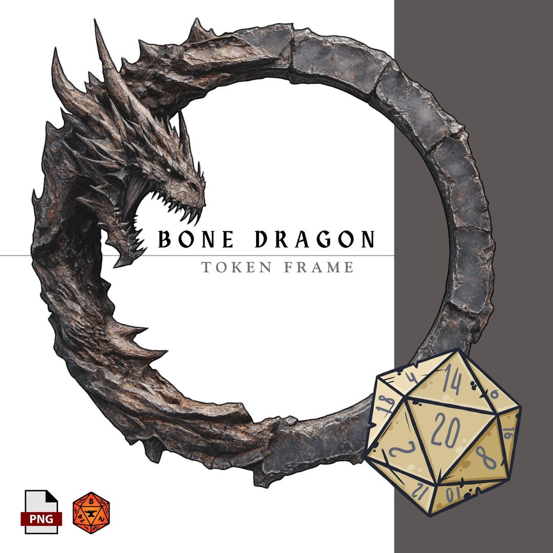 Dnd Bone Dragon Token Border for Dungeons and Dragons Tabletop RPG ...