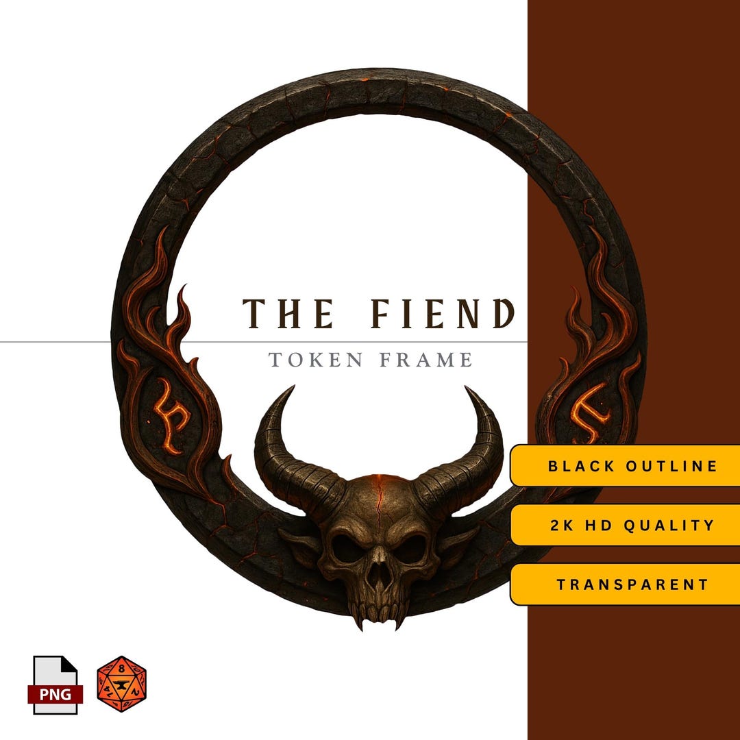 Warlock the Fiend Token Border Subclass Frame for D&D Character ...