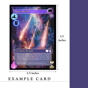 D&D Spell Cards Level 1 | TCG Sized 2.5x3.5 Dungeons and Dragons 5e ...