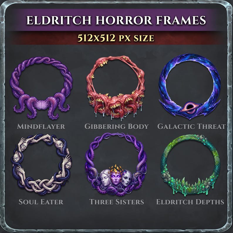 Eldritch Horror Token Border Bundle: Dnd Character Portraits, VTT RPG ...