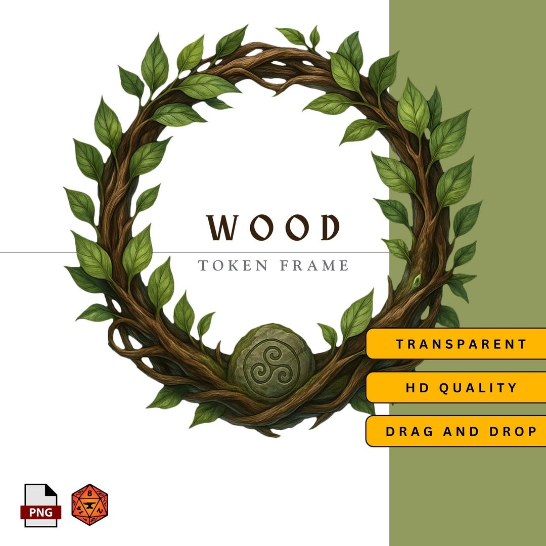 Wood Token Border for Dungeons and Dragons Tabletop RPG Roll20 VTT ...