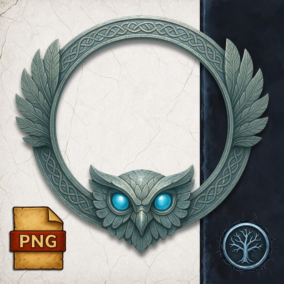 Owl Token Frame: Owlfolk Dnd Character Portrait Border (PNG Files ...