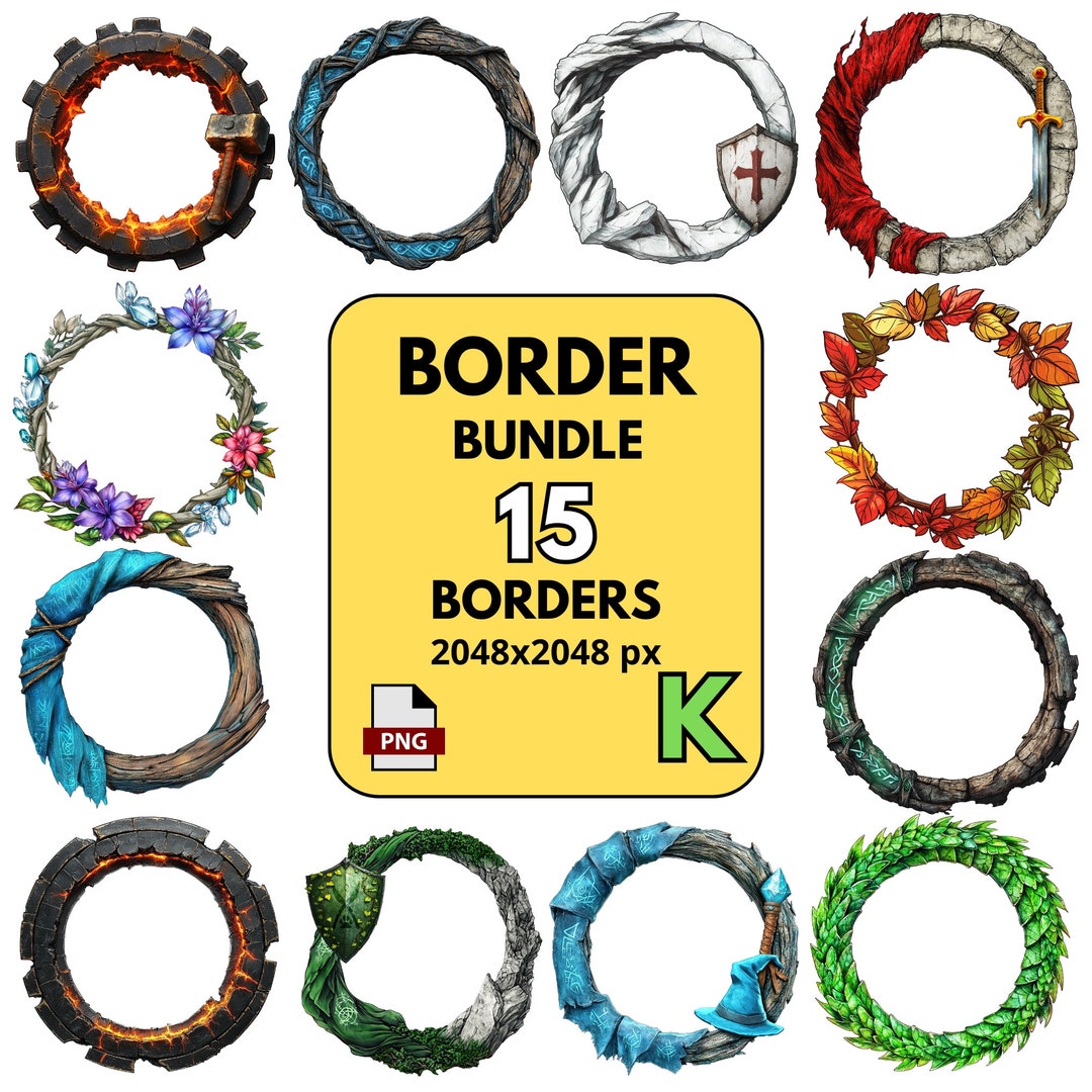 D&D Border Bundle 15 Token Frames for Tabletop Dungeons and Dragons ...