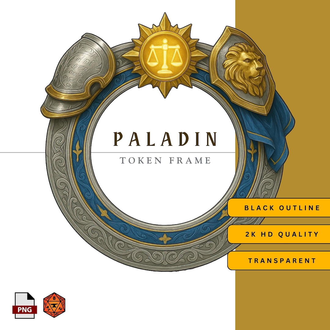 D&D Paladin Token Border for Dungeons and Dragons Tabletop Roll20 VTT ...