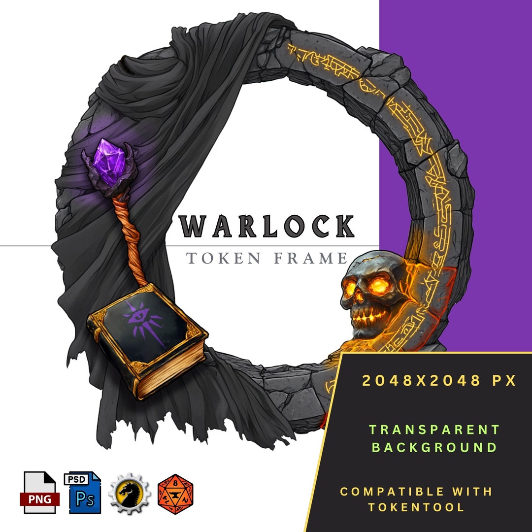D&D Warlock Class Token Border for Dungeons and Dragons Tabletop RPG ...