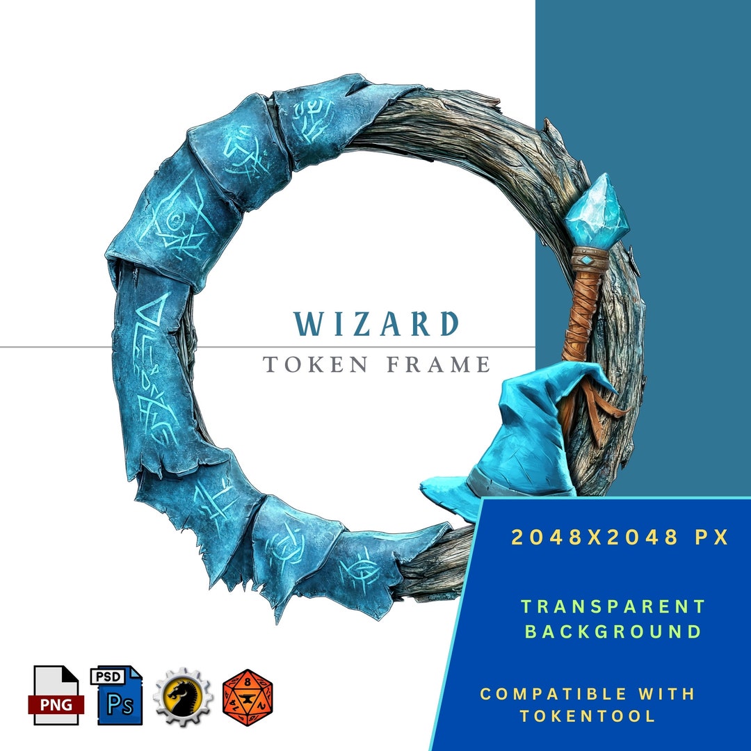 D&D Wizard Token Border for Dungeons and Dragons Tabletop RPG Roll20 ...