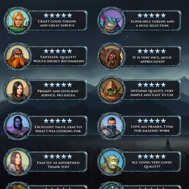 Pathfinder Class Token Border Bundle: Dnd Character Portraits, VTT RPG ...