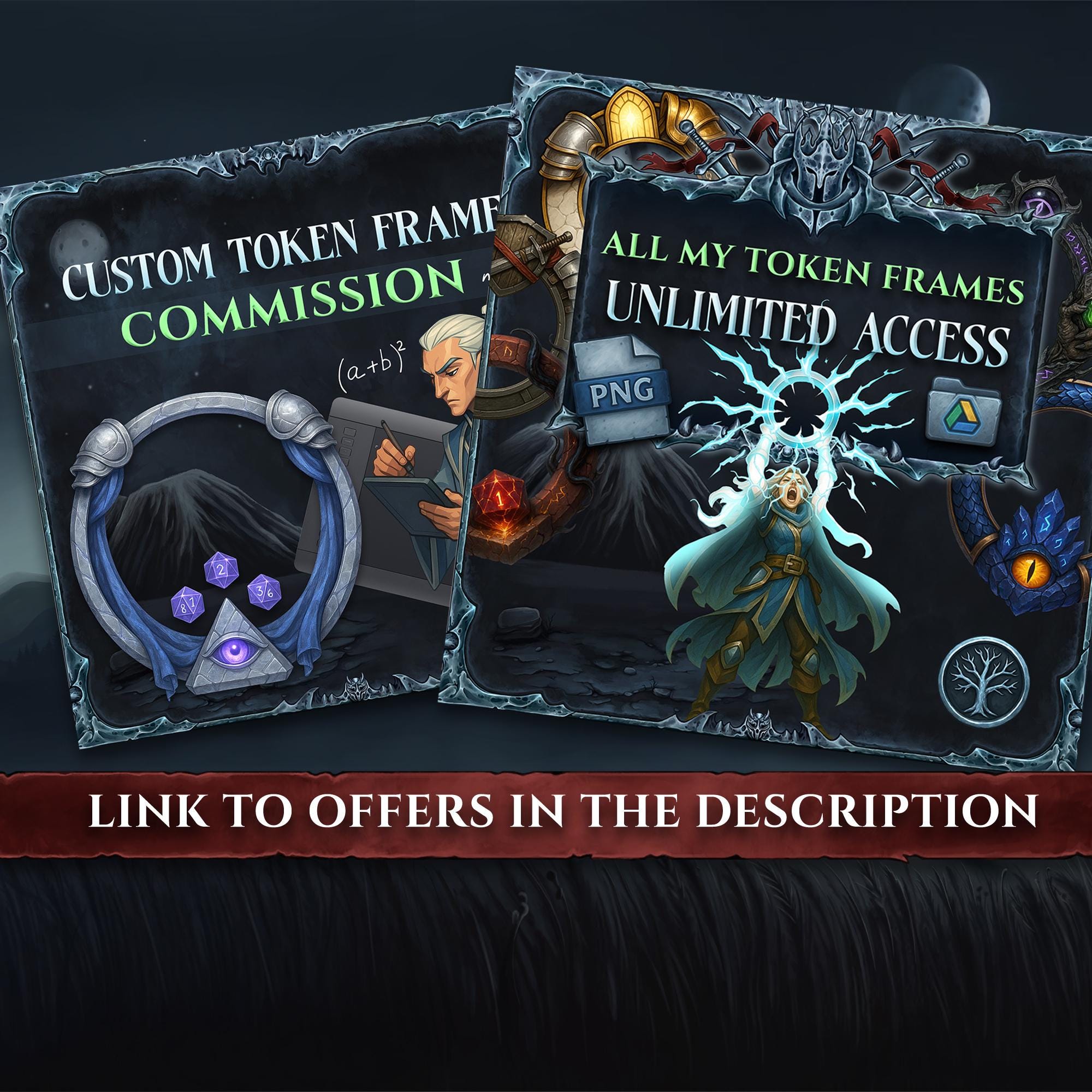 Dnd Race Token Borders: Character Portrait Frames for VTT RPG (PNG ...